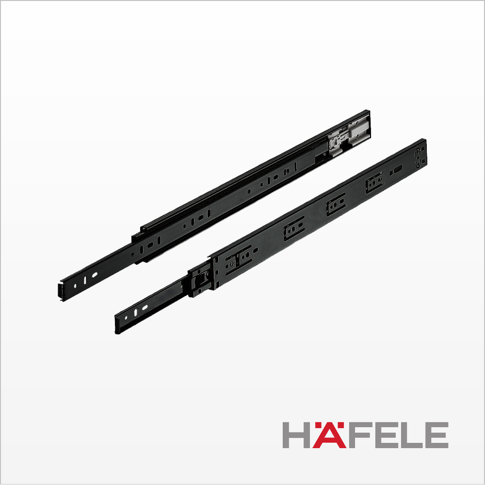 Rel Ballbearing Hafele Full-Extension Soft-Close 400MM - Black (432.24.383)