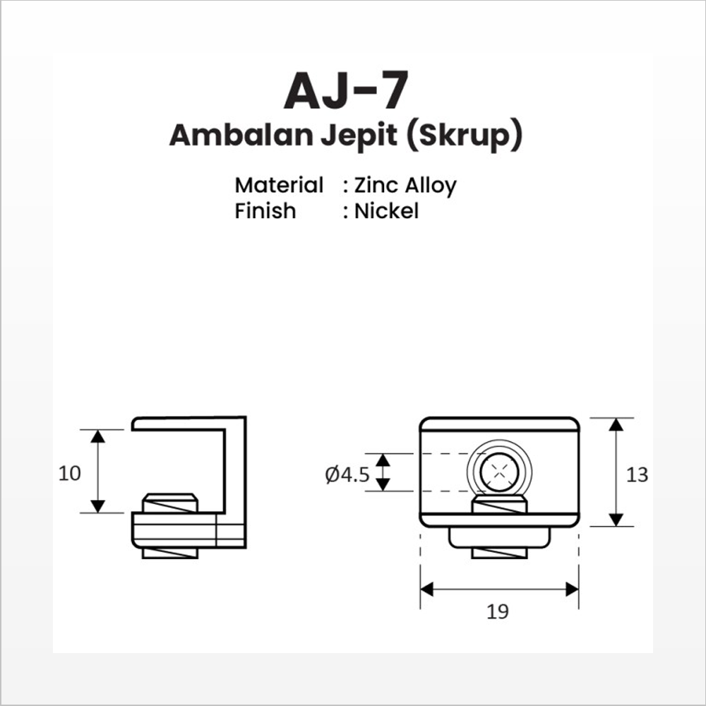 Ambalan Jepit Huben (Sekrup) AJ-7