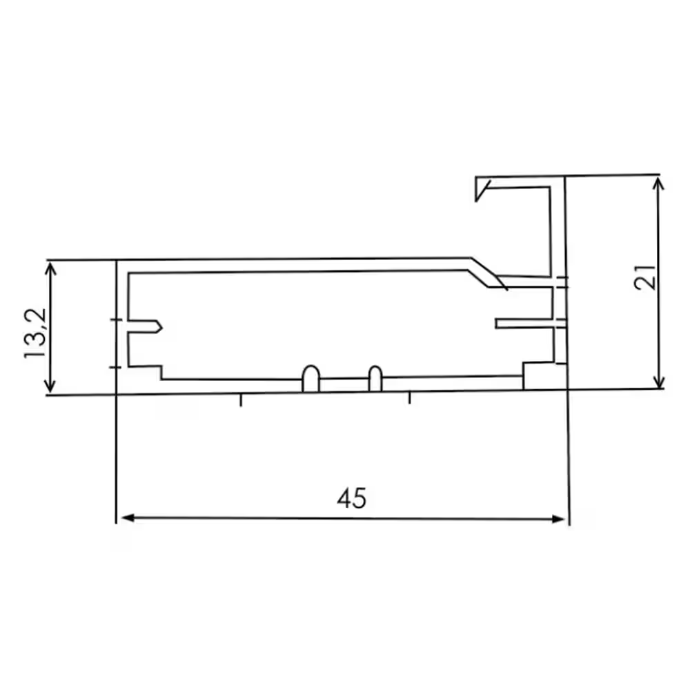 Profil Aluminium Huben 3 meter FA-128 Mirror