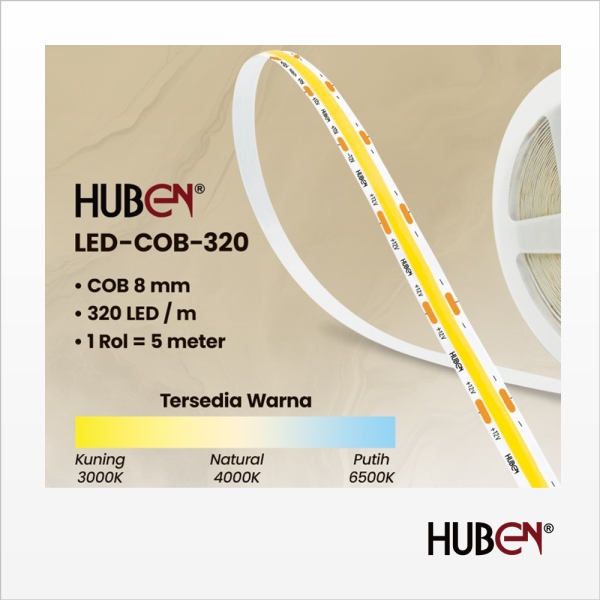 LED Strip COB Huben LED-COB-320 8mm - Natural 4000K
